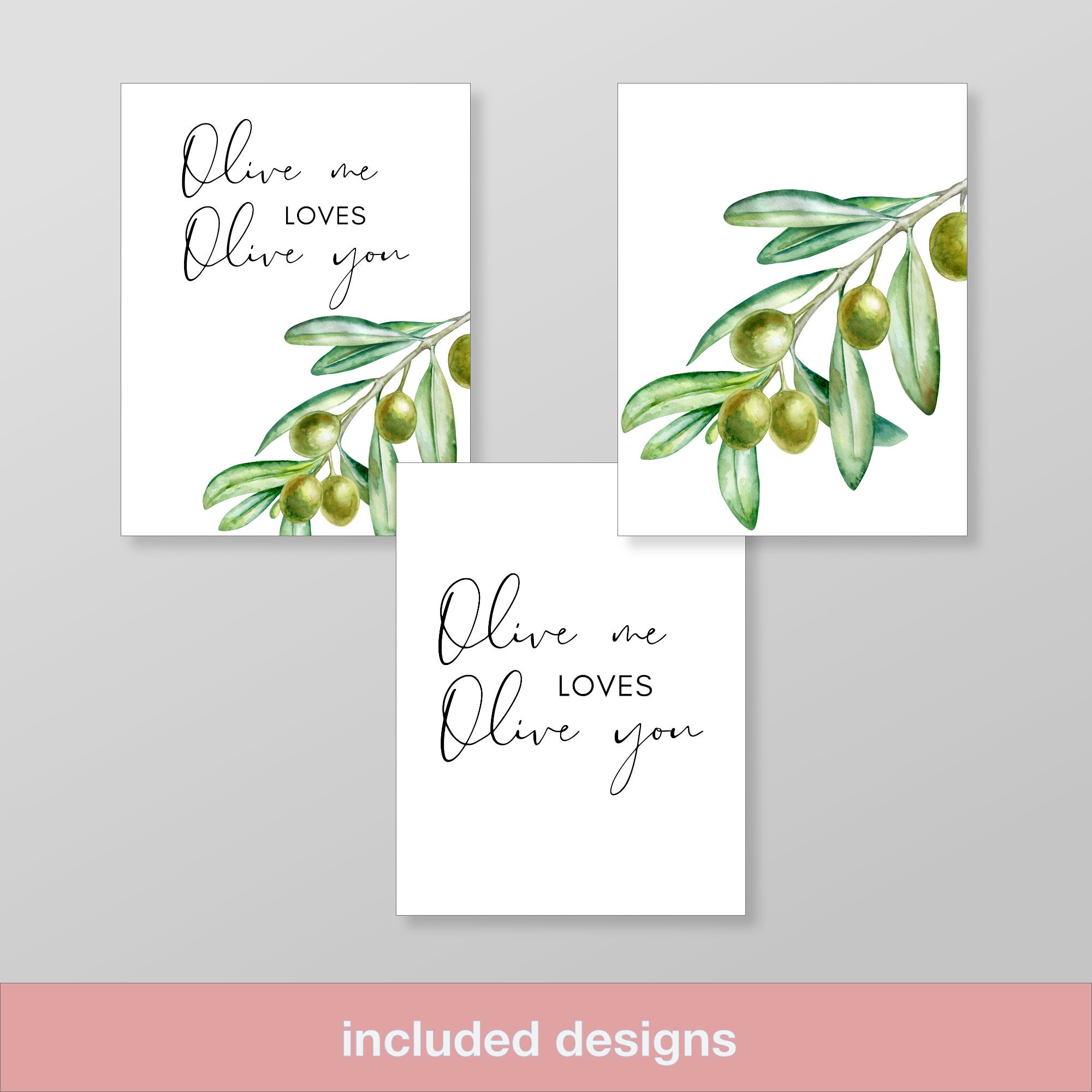 Olive Me Loves Olive You - Kitchen Prints, Food Puns, Food Sayings ...
