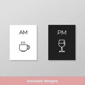 AM to PM - Printable Wall Art, Funny Signs, Digital Download, Kitchen ...