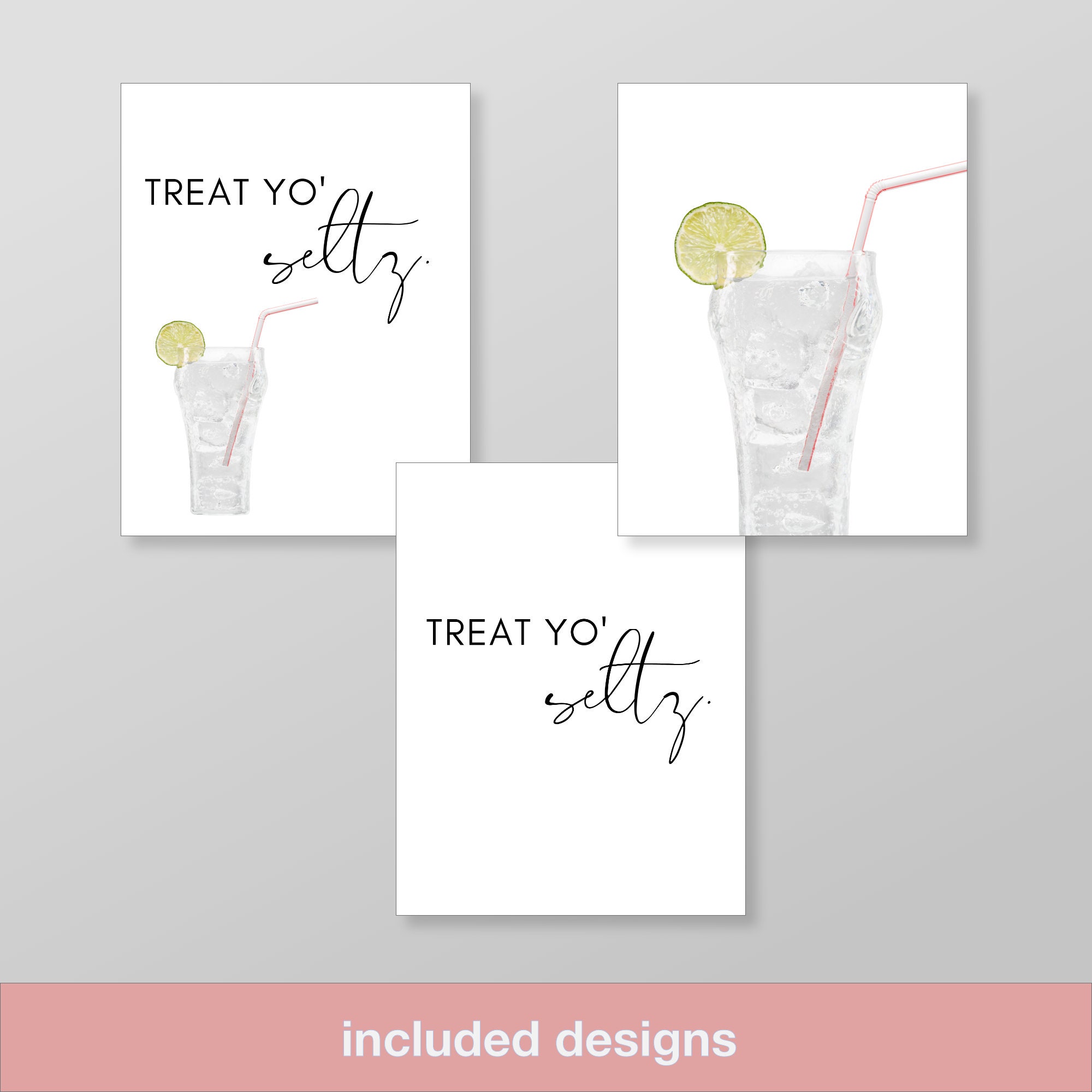 Treat Yo' Seltz - Kitchen Prints, Food Puns, Food Sayings, Printable ...