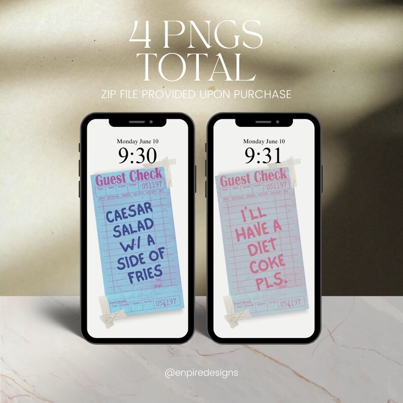 Guest Check Lock Screen | Foodie Wallpaper | Cute Phone Background ...