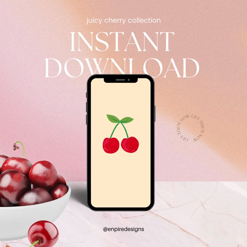 Cherry iPhone Lock Screen | Fruit Wallpaper | Cute Phone Background ...
