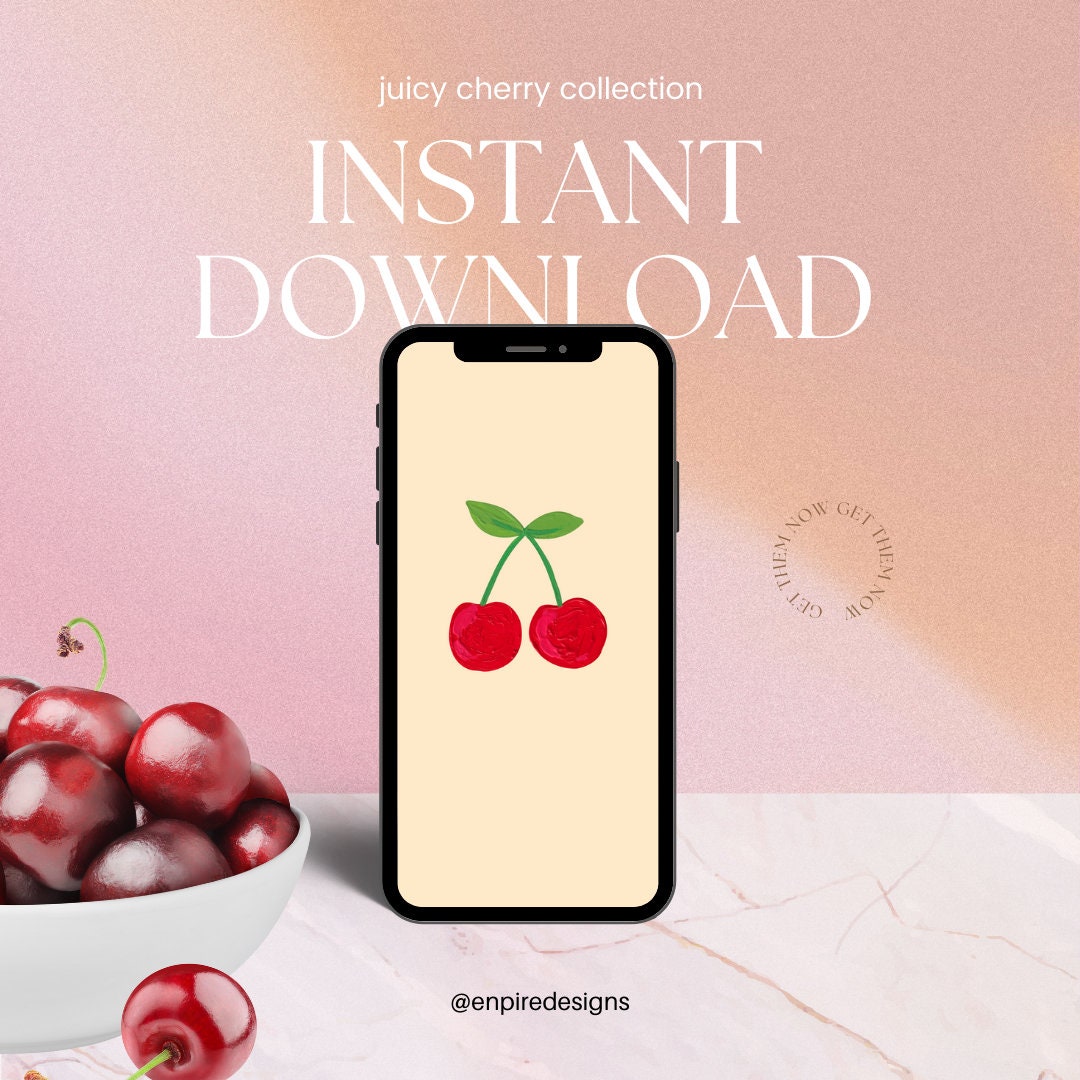 Cherry iPhone Lock Screen | Fruit Wallpaper | Cute Phone Background ...