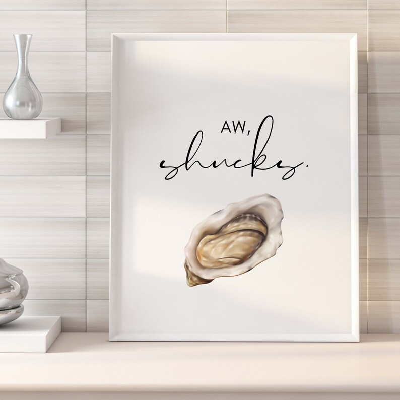 Aw Shucks - Kitchen Prints, Food Puns, Food Sayings, Printable Wall Art ...