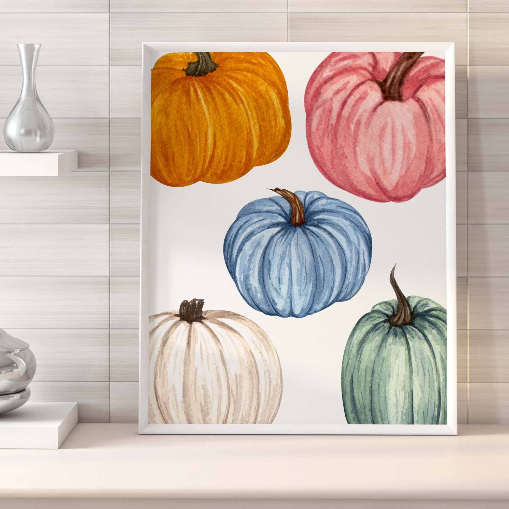 Velvet Multicolor Pumpkins - Fall Autumn Sign, Printable Fall Decor ...
