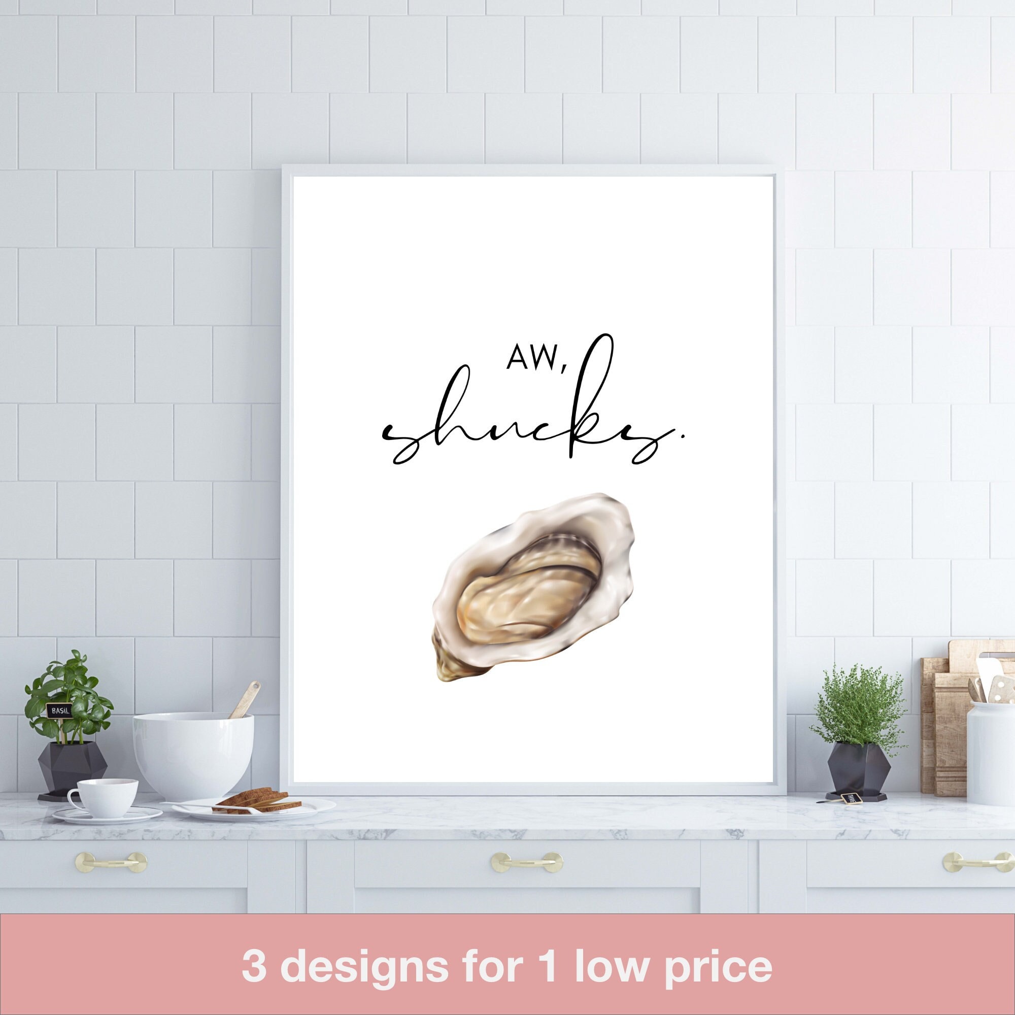 Aw Shucks Kitchen Prints, Food Puns, Food Sayings, Printable Wall Art ...