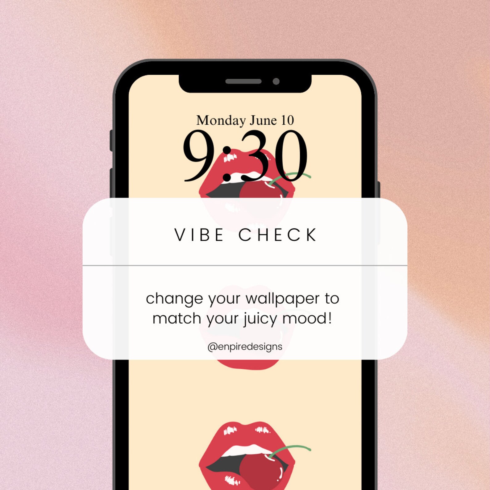 Cherry iPhone Lock Screen | Fruit Wallpaper | Cute Phone Background ...