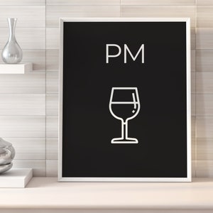 AM to PM - Printable Wall Art, Funny Signs, Digital Download, Kitchen ...