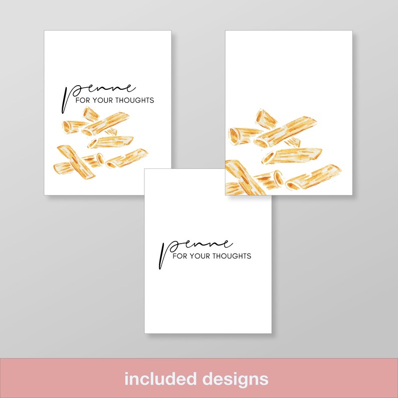 Penne for Your Thoughts - Kitchen Prints, Food Puns, Food Sayings ...