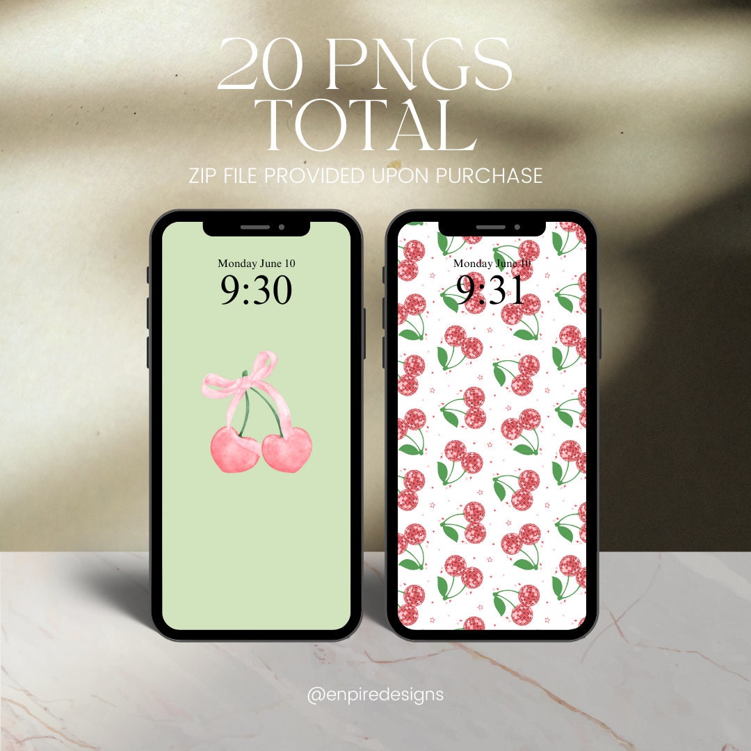 Cherry iPhone Lock Screen | Fruit Wallpaper | Cute Phone Background ...