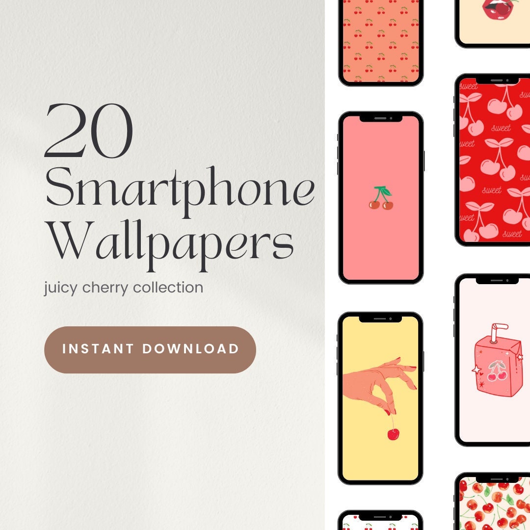 Cherry iPhone Lock Screen | Fruit Wallpaper | Cute Phone Background ...