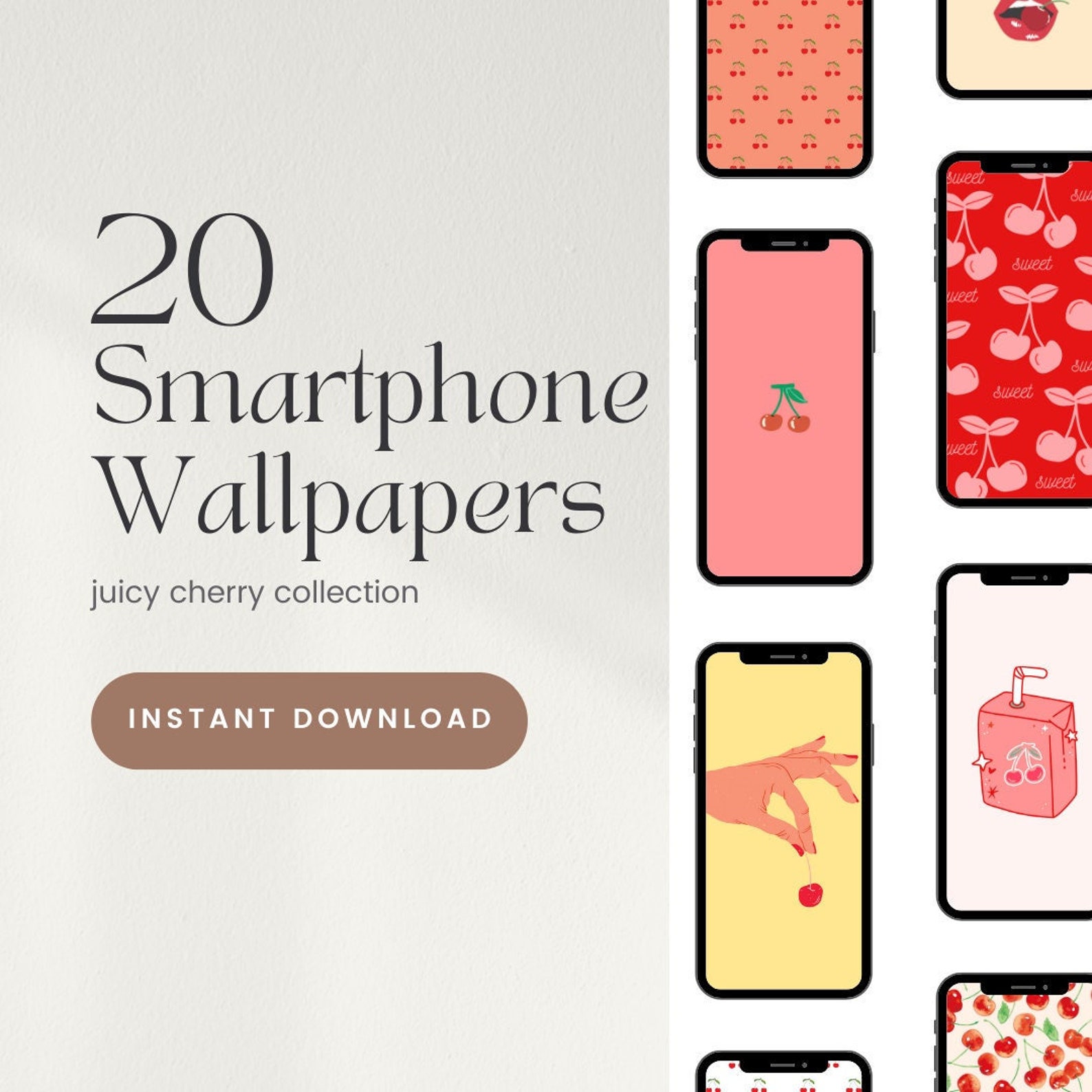Cherry iPhone Lock Screen | Fruit Wallpaper | Cute Phone Background ...