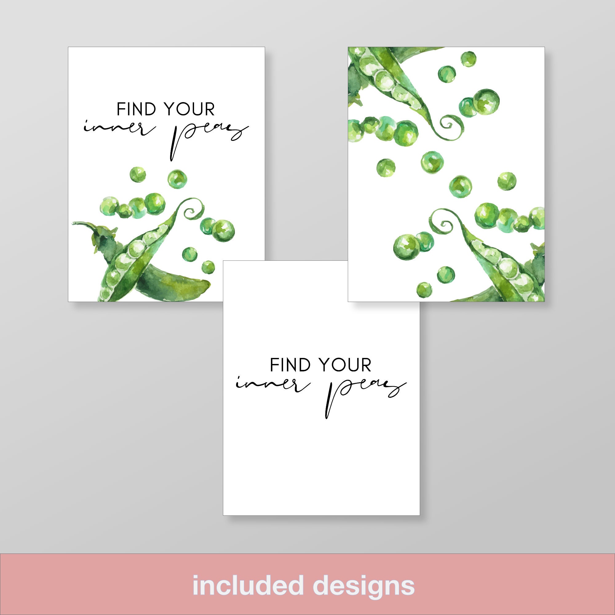 Find Your Inner Peas - Kitchen Prints, Food Puns, Food Sayings ...