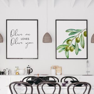 Olive Me Loves Olive You - Kitchen Prints, Food Puns, Food Sayings ...