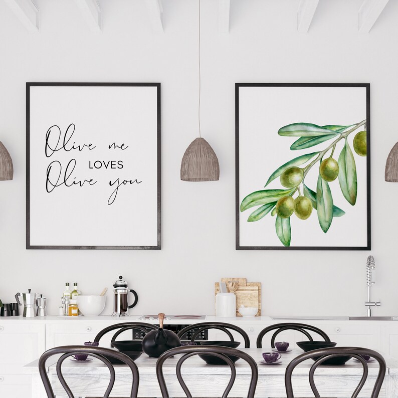 Olive Me Loves Olive You - Kitchen Prints, Food Puns, Food Sayings ...