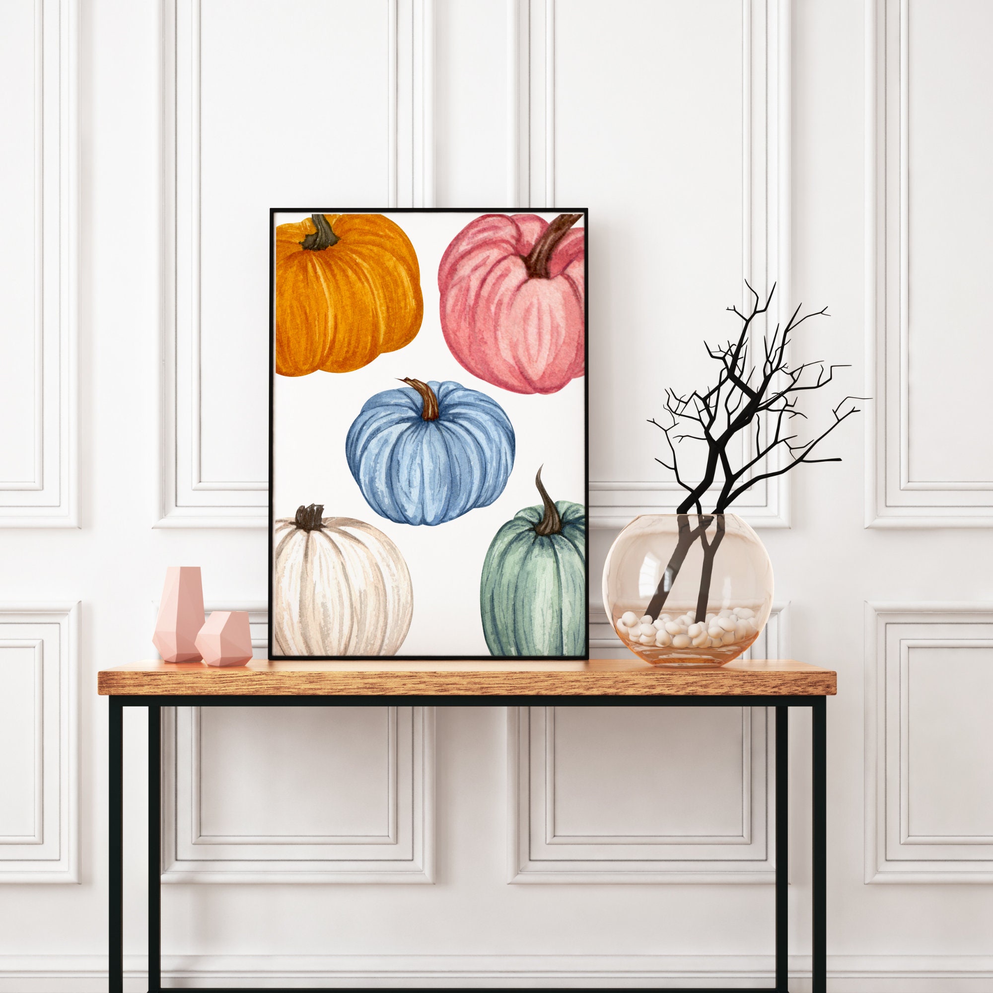 Velvet Multicolor Pumpkins - Fall Autumn Sign, Printable Fall Decor ...