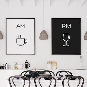 AM to PM - Printable Wall Art, Funny Signs, Digital Download, Kitchen ...