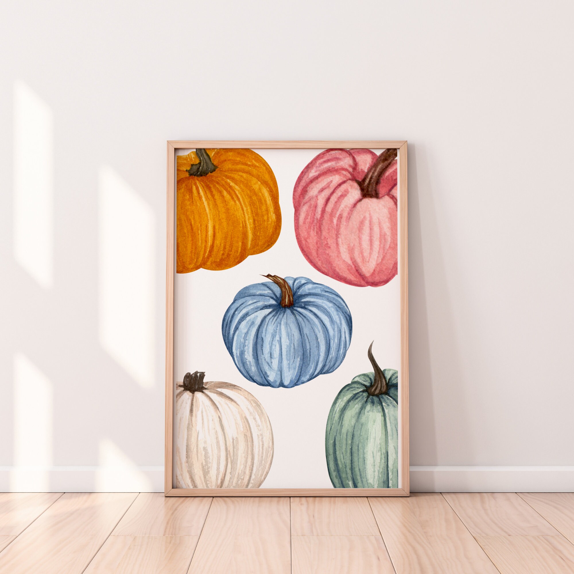Velvet Multicolor Pumpkins - Fall Autumn Sign, Printable Fall Decor ...