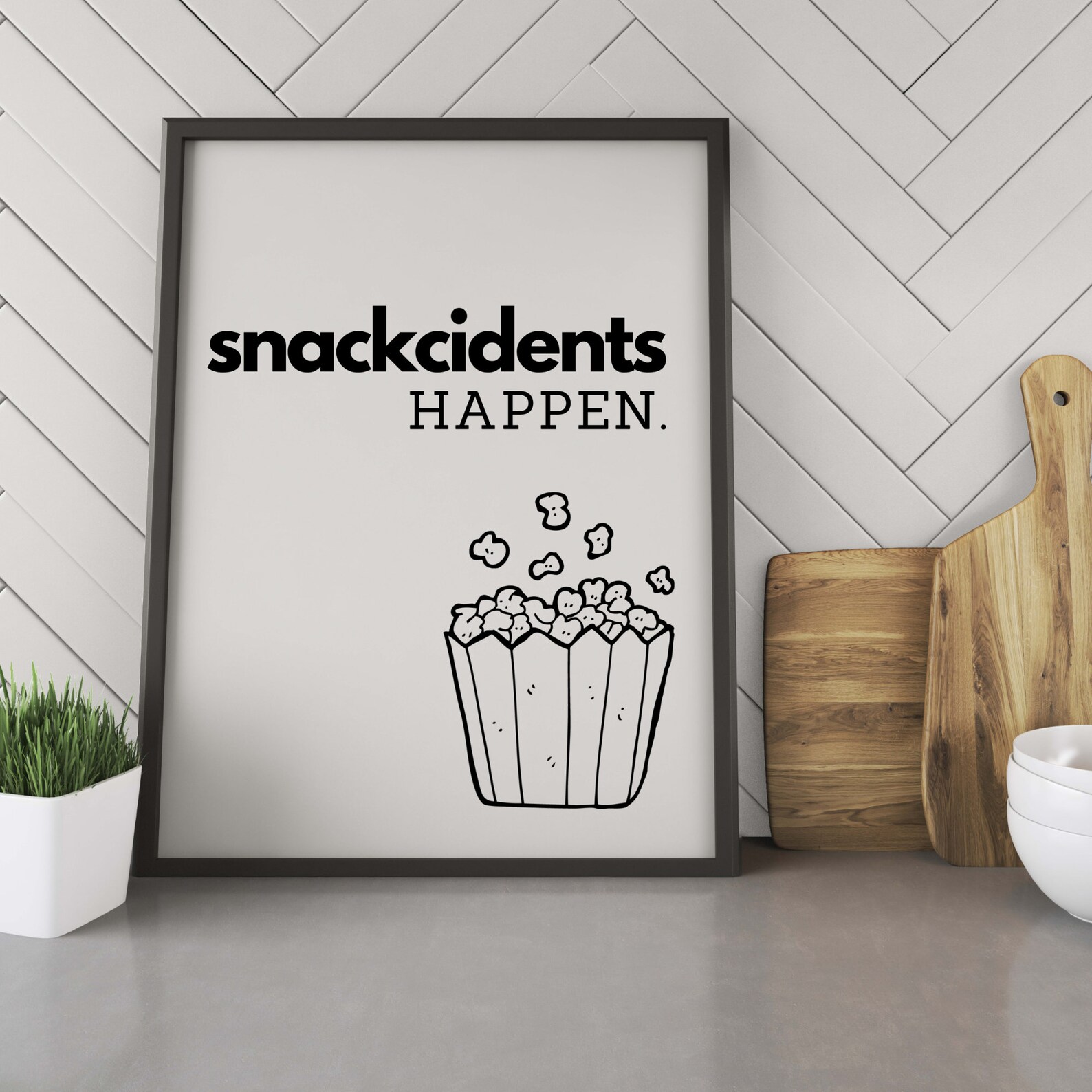 Snackcidents Happen - Printable Wall Art, Funny Signs, Digital Download ...