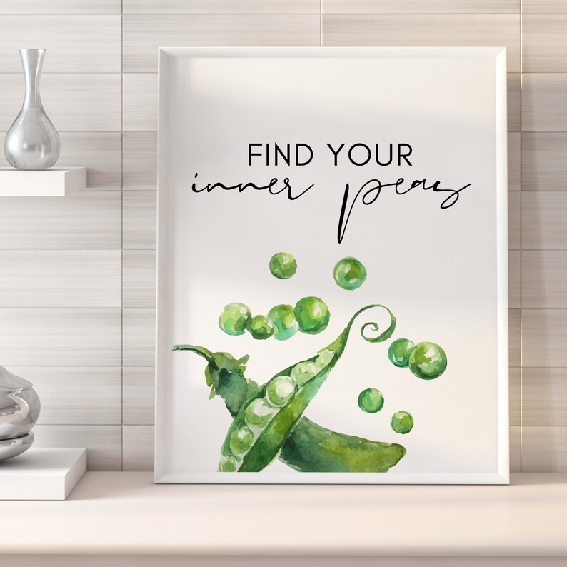 Find Your Inner Peas Kitchen Prints Food Puns Food - Etsy