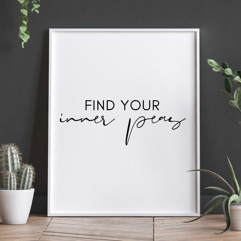 Find Your Inner Peas - Kitchen Prints, Food Puns, Food Sayings ...