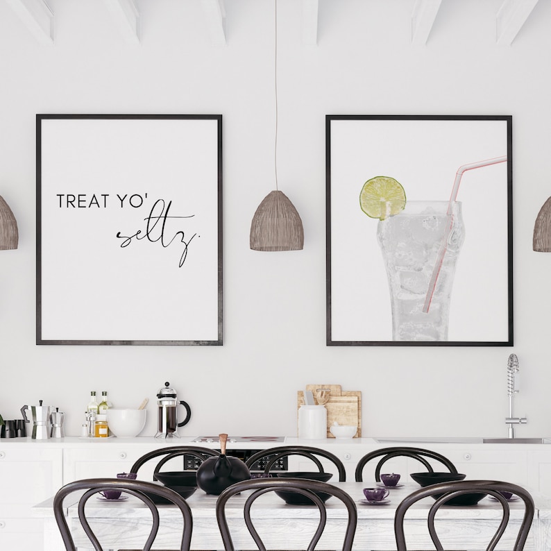 Treat Yo' Seltz - Kitchen Prints, Food Puns, Food Sayings, Printable ...