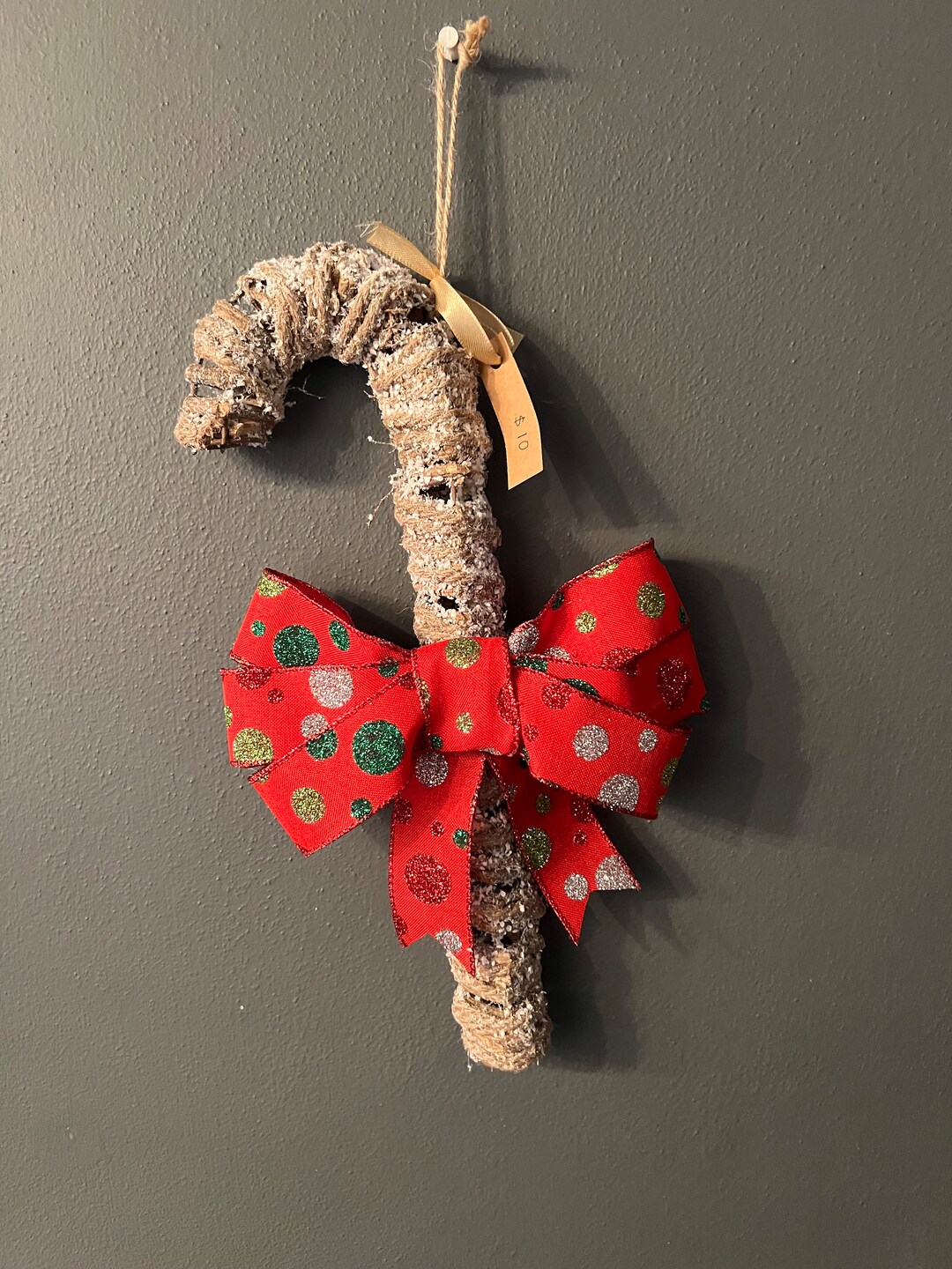 Rustic Candy Cane With Red Bow for Hanging on Walls/doors - Etsy