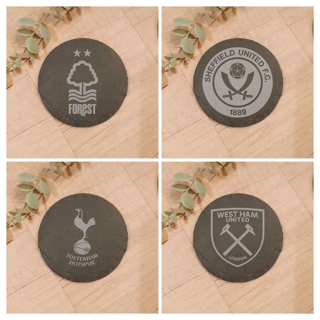 UK Football Clubs Laser Engraved Round Slate Coaster Keepsake - Etsy UK