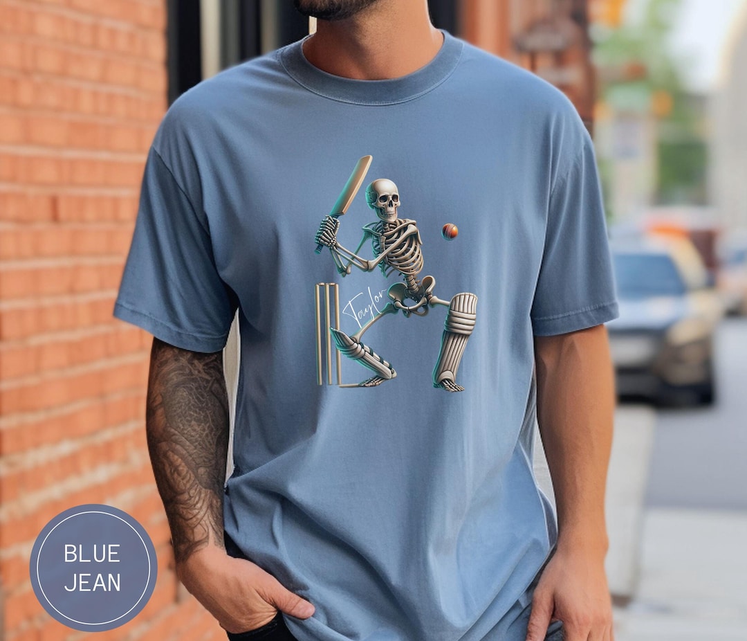 Custom Cricket Skeleton Shirt, Gothic Clothes, Skeleton Sports, Comfort ...