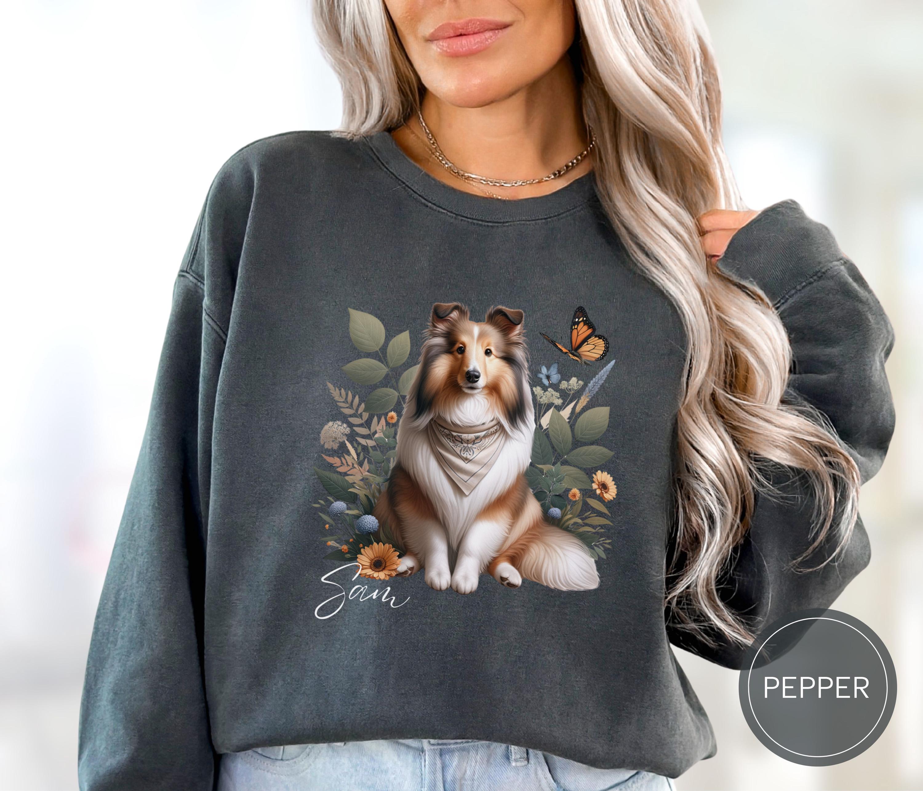 Custom Shetland Sheepdog Sheltie Dog Sweatshirt, Comfort Colors Custom ...