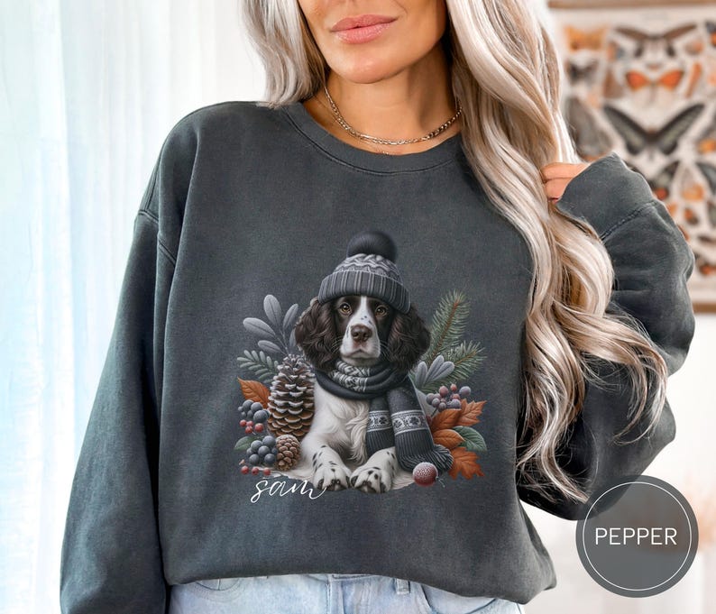 Custom English Springer Spaniel Dog Christmas Sweatshirt, Comfort ...