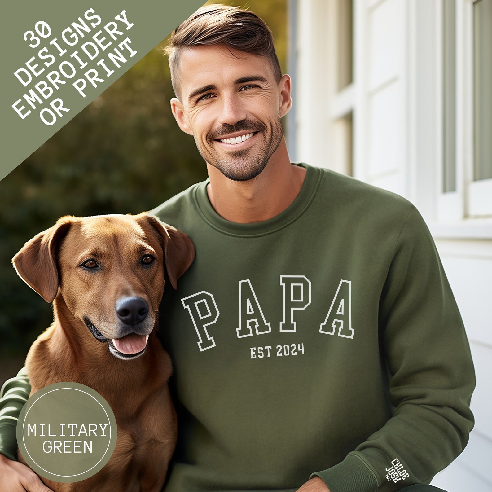 Custom French Dad Embroidered Sweatshirt, Personalized Dad Gift With ...