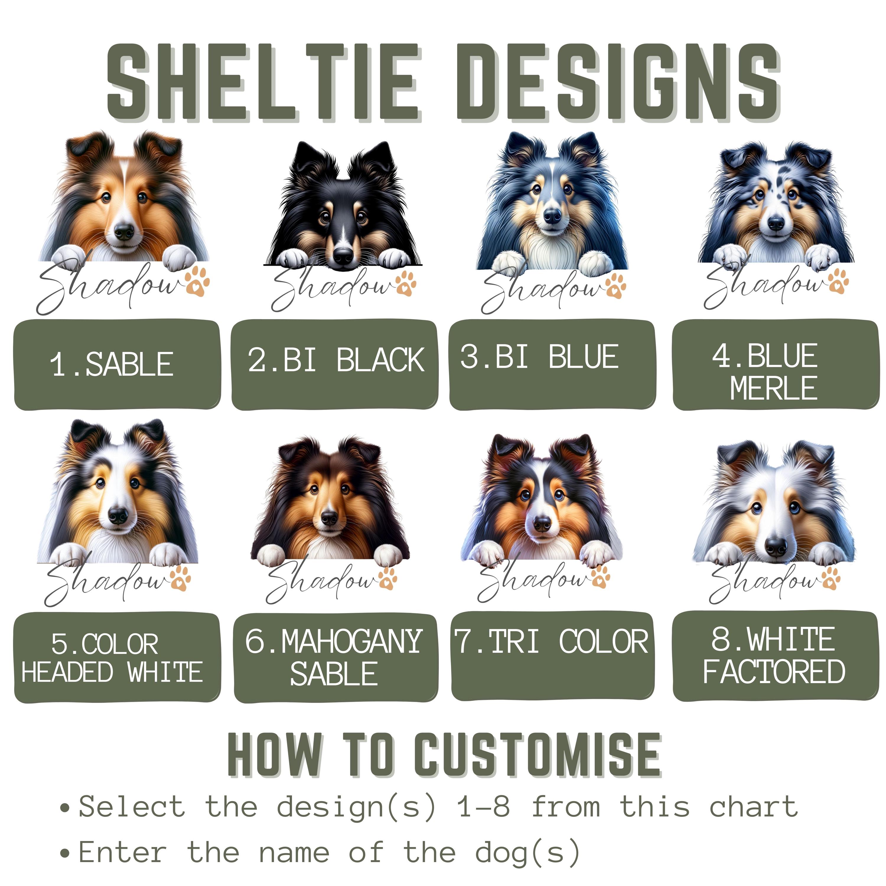 Custom Sheltie Dog Name Shirt, Personalized Shetland Sheepdog ...
