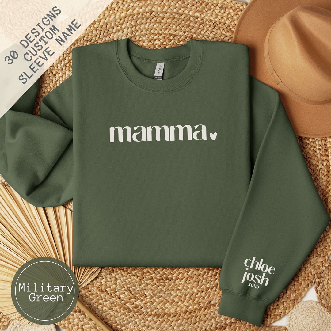 Custom Mama Sweatshirt, Italian Mama Shirt, Minimalist Sweatshirt With ...