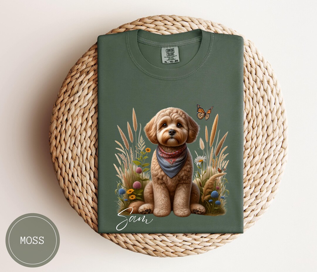 Custom Cavapoo Dog Sweatshirt, Comfort Colors Custom Dog Shirt Vintage ...