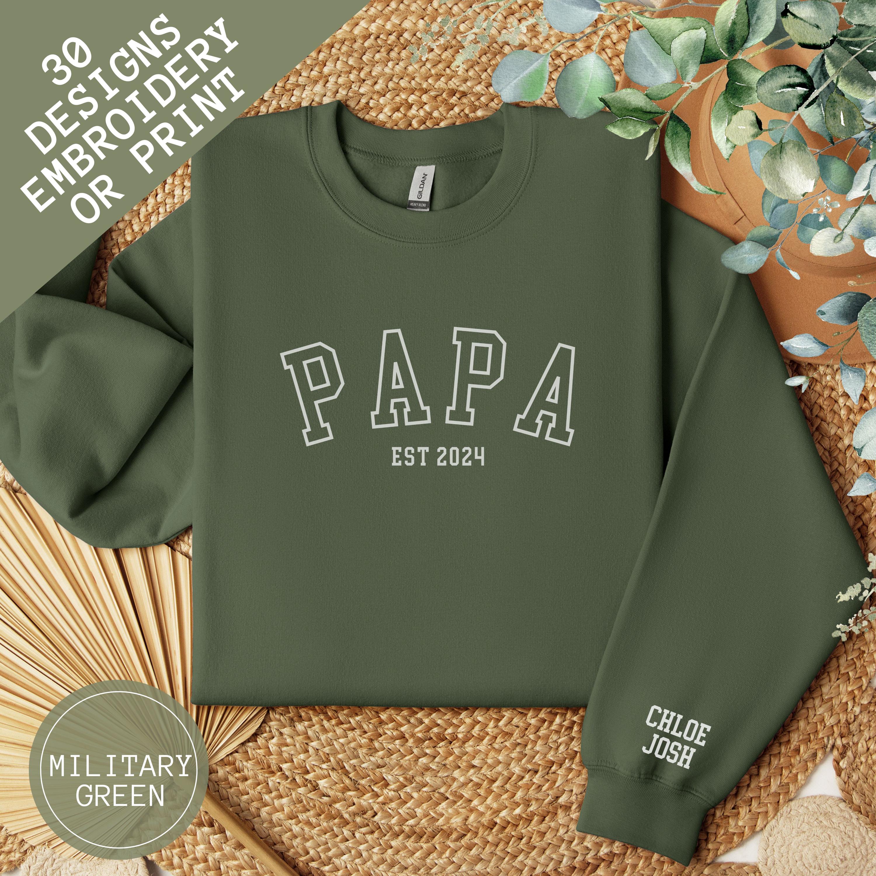 Custom French Dad Embroidered Sweatshirt, Personalized Dad Gift With ...