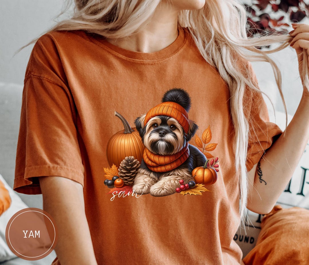 Custom Shorkie Dog Comfort Colors Shirt for Fall Dog Name Shirt, Dog ...