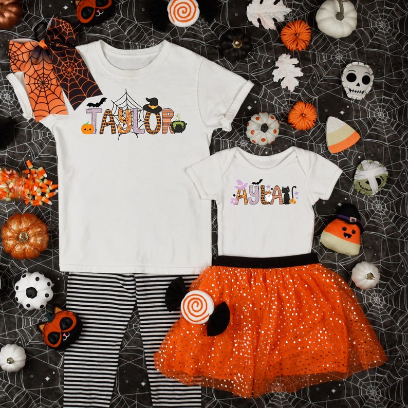 Personalized Girl Halloween Shirt, Custom Halloween Shirt, Kids ...
