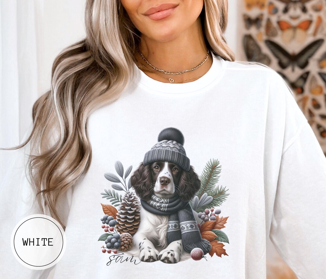 Custom English Springer Spaniel Dog Christmas Sweatshirt, Comfort ...