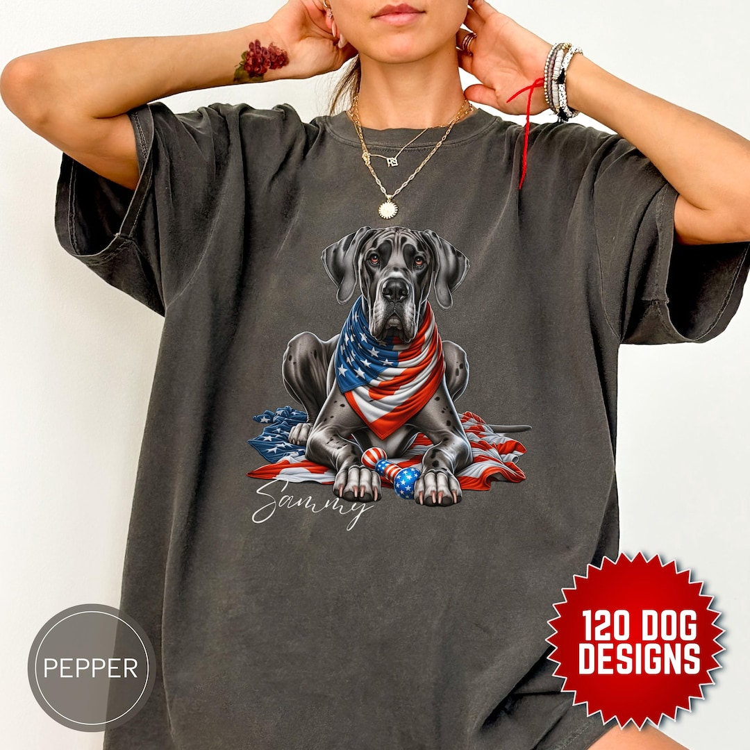 Custom Great Dane Dog 4th of July Dog Shirt, Fourth of July Tshirt ...