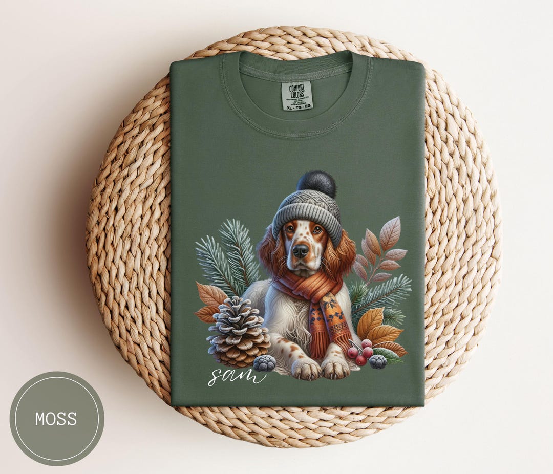 Custom English Setter Dog Christmas Sweatshirt, Comfort Colors Dog ...