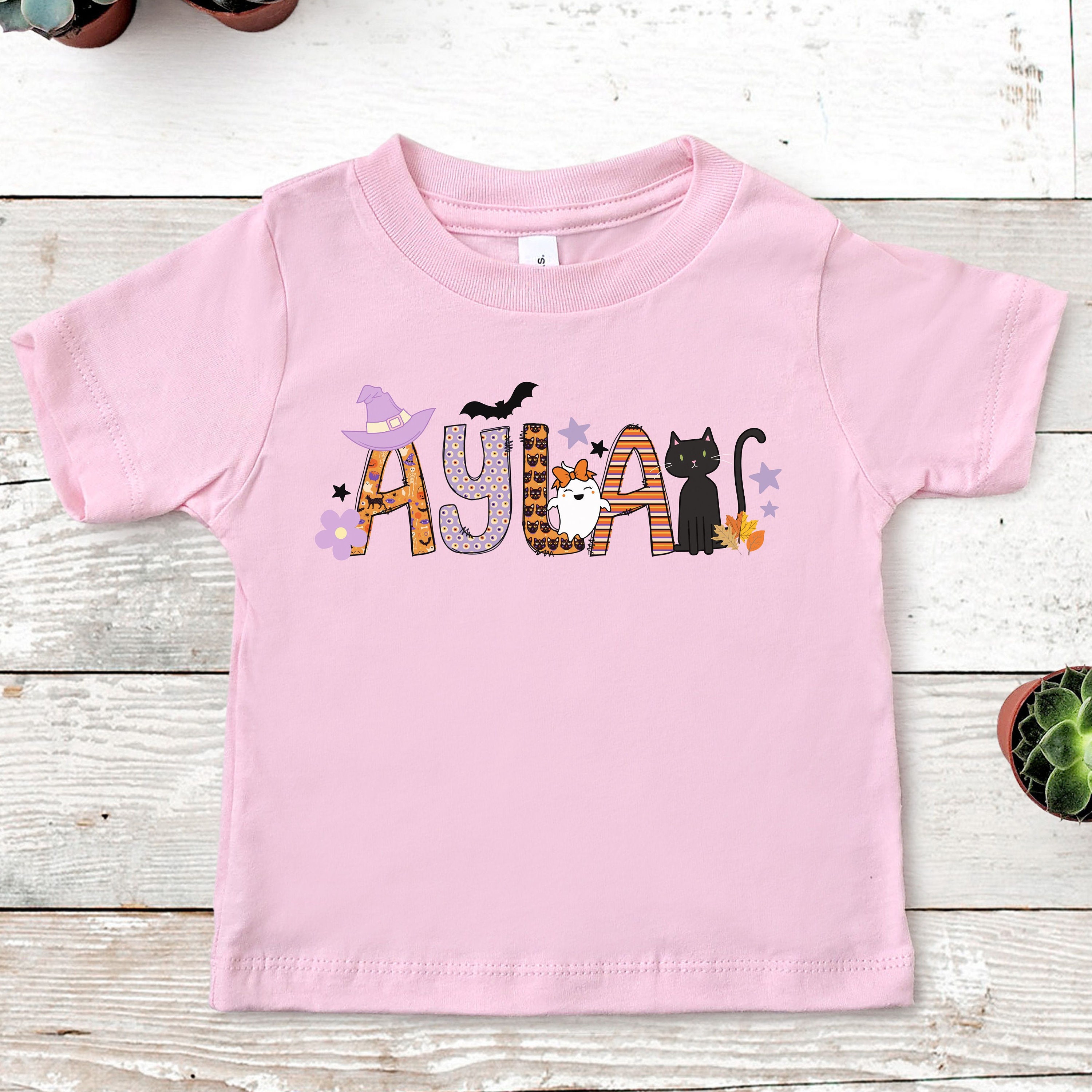 Personalized Girl Halloween Shirt, Custom Halloween Shirt, Kids ...