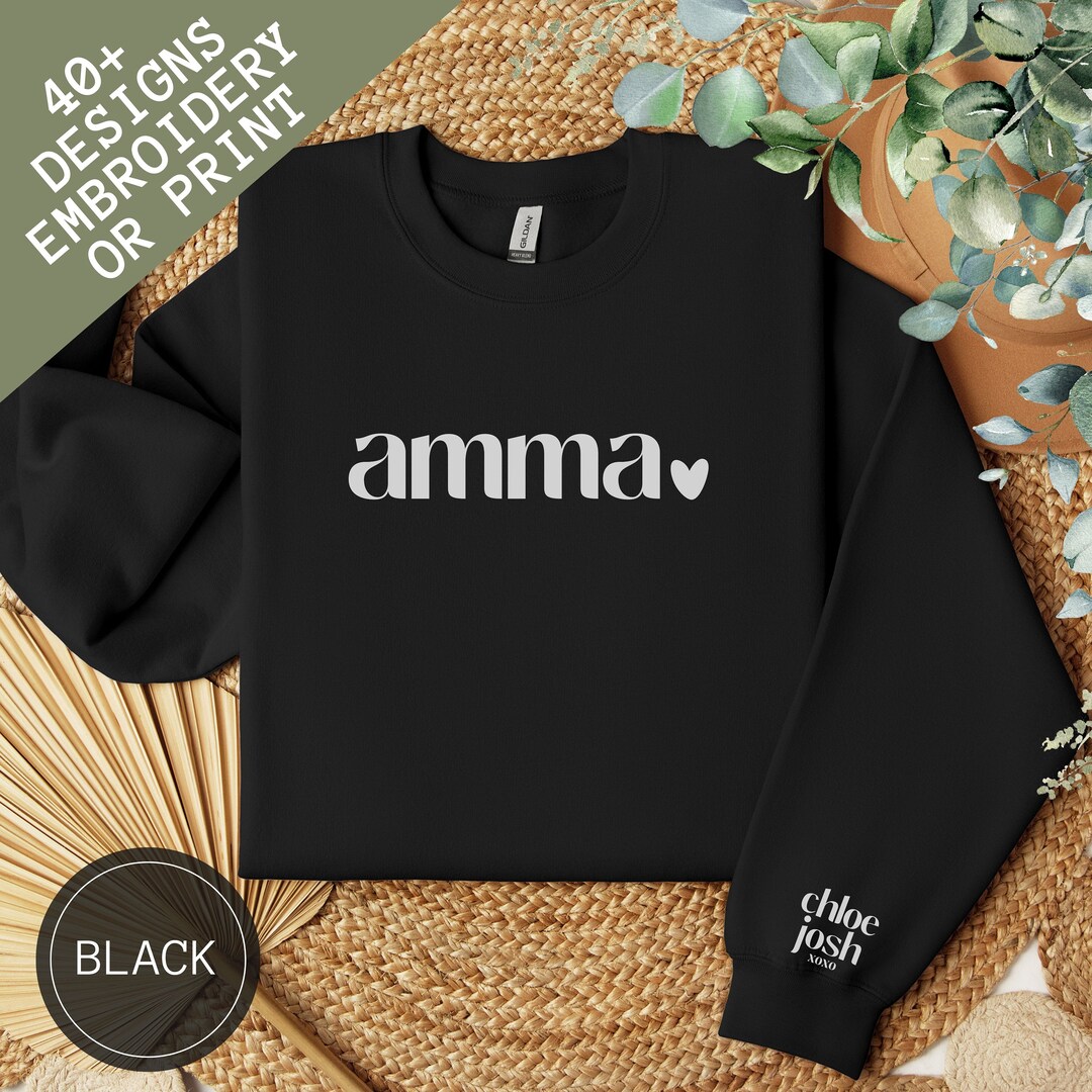 Custom Amma Icelandic Grandma Embroidered Sweatshirt, Personalized Nana ...