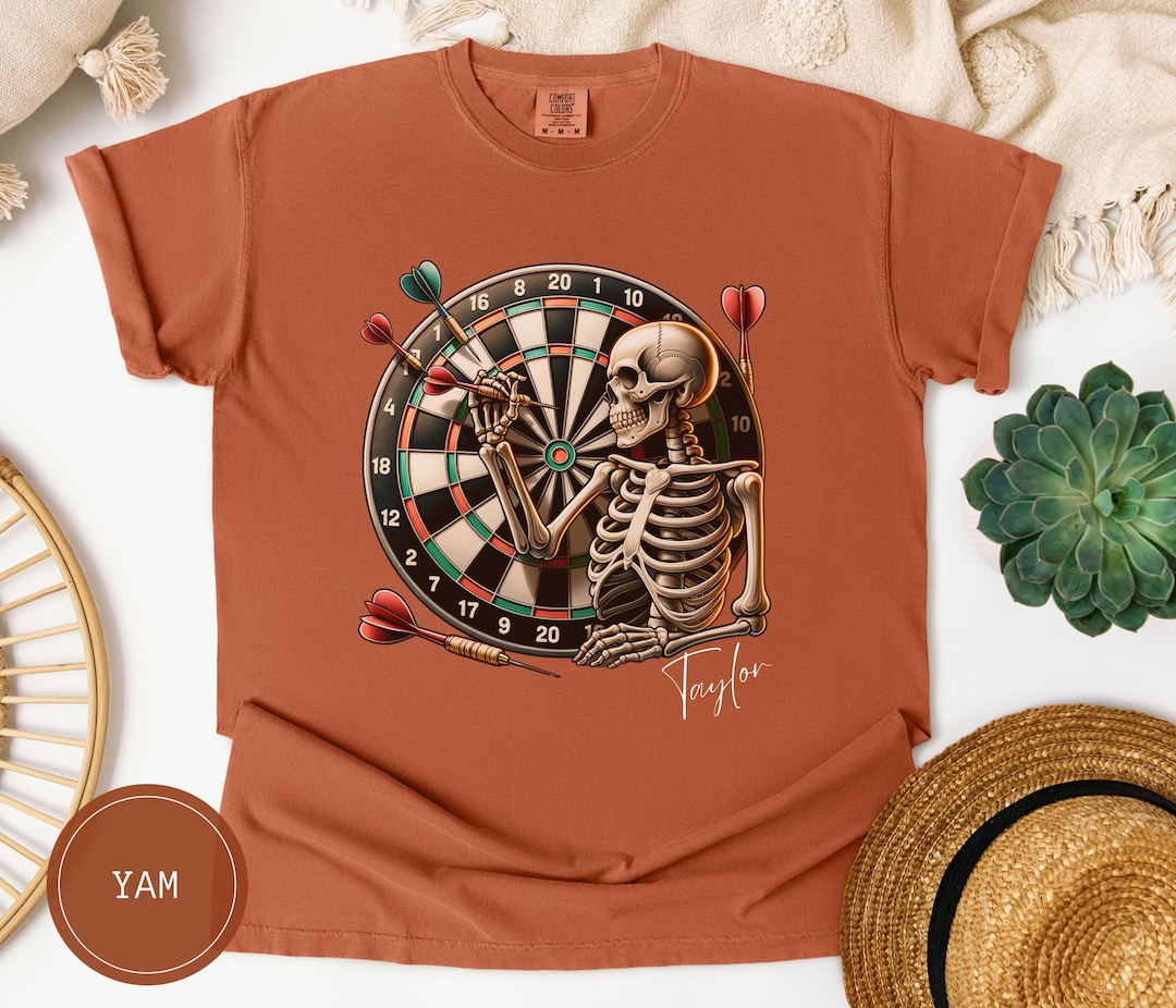 Custom Darts Skeleton Shirt, Gothic Clothes, Skeleton Sports, Comfort ...