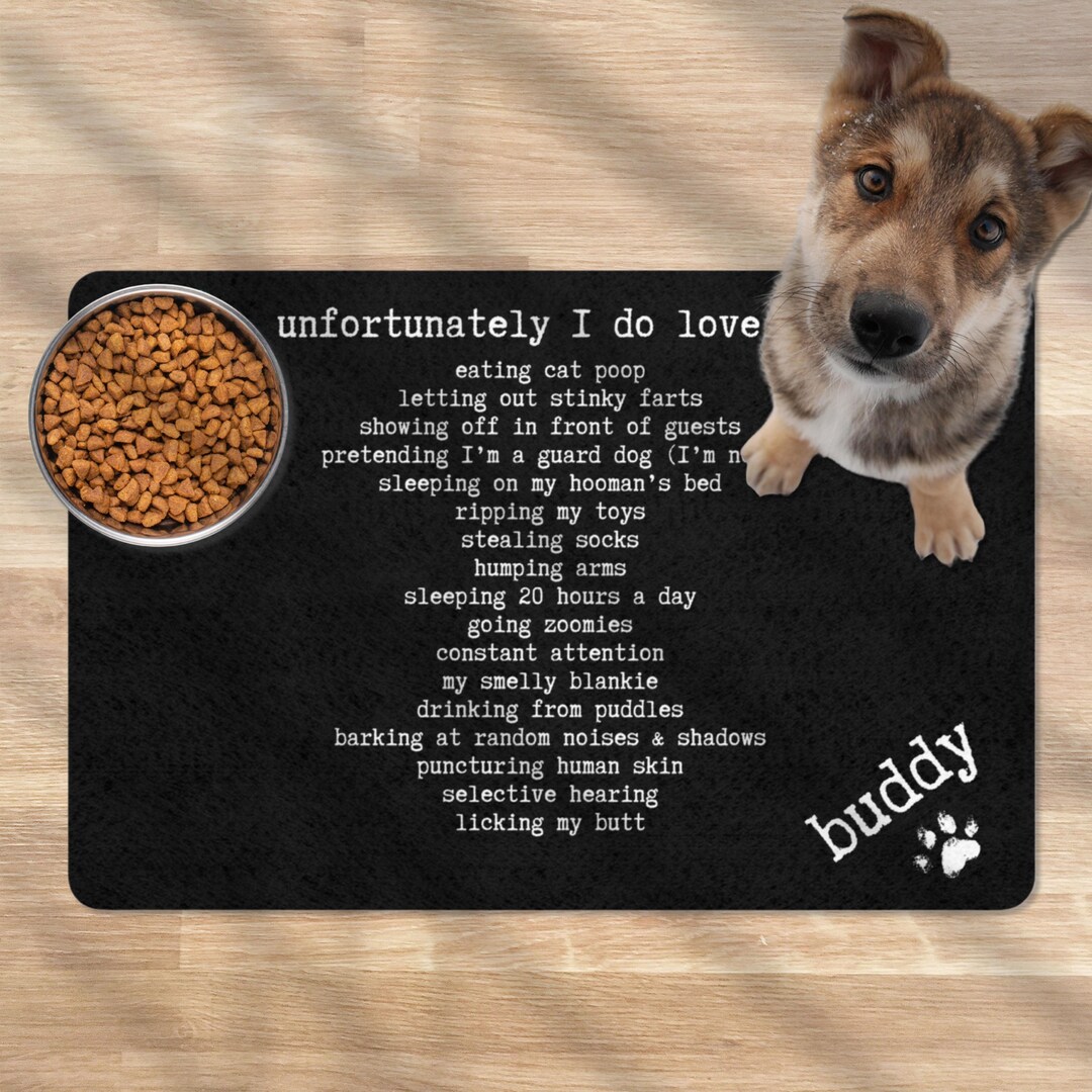 Custom Dog Mat, Pet Food Placemat With Pet Name, Personalized Pet Mats ...