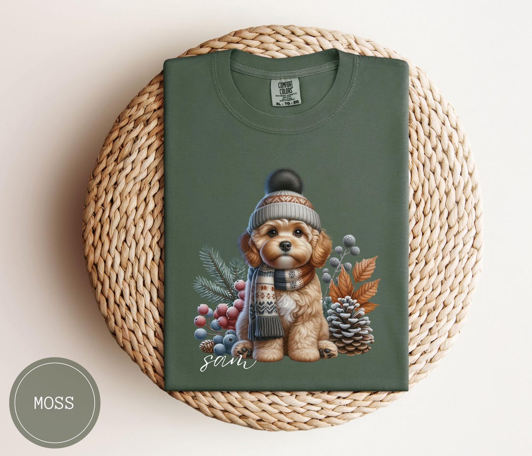 Custom Cavapoo Dog Christmas Sweatshirt, Comfort Colors Dog Christmas ...