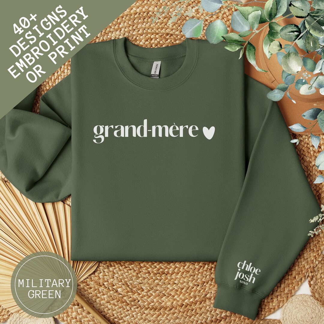 Custom Grand-mere French Grandma Embroidered Sweatshirt, Personalized ...