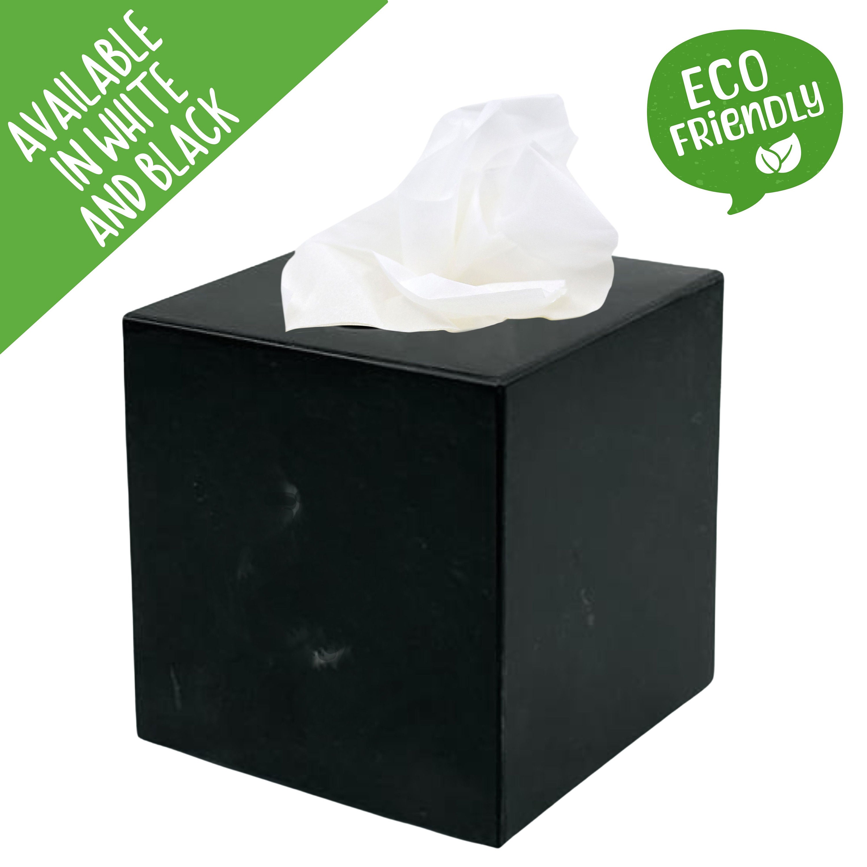 Tissue Box Cover for Cube Tissue Box Holder Natural Black Marble Tissue Box Luxury Bathroom ...