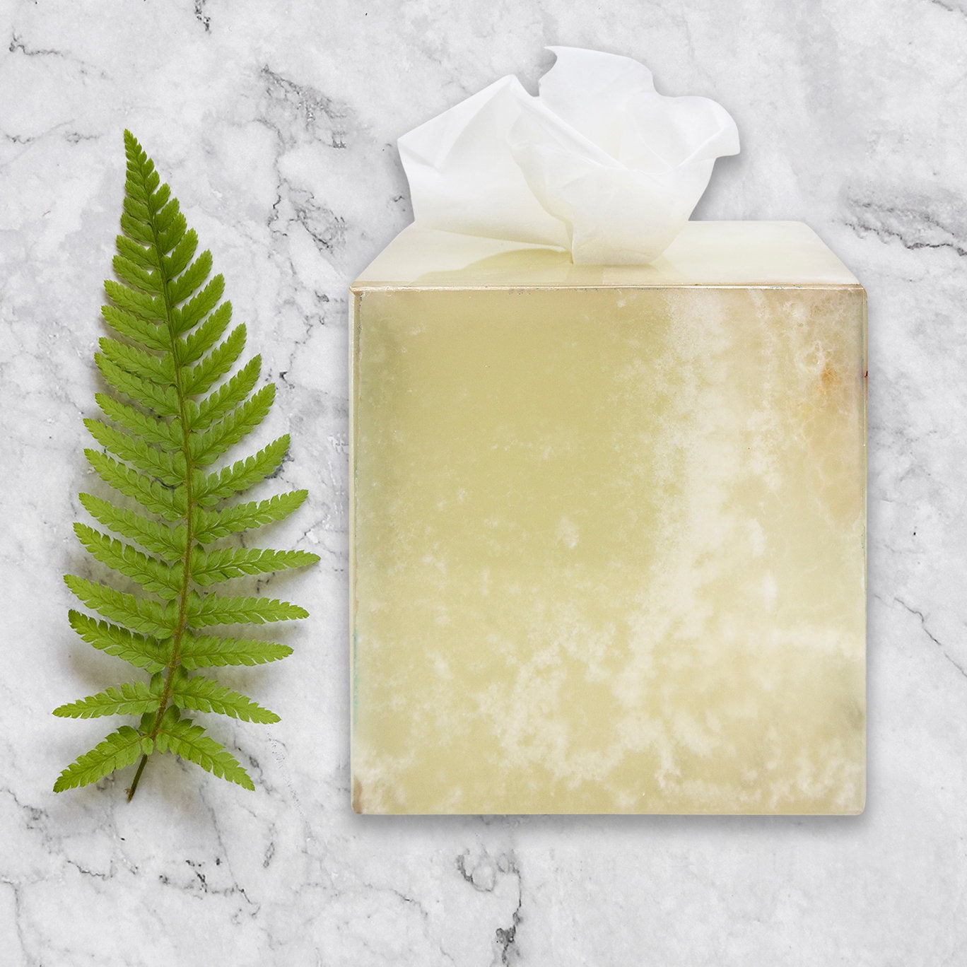 Tissue Box Cover for Cube Tissue Box Holder Natural Black Marble Tissue ...