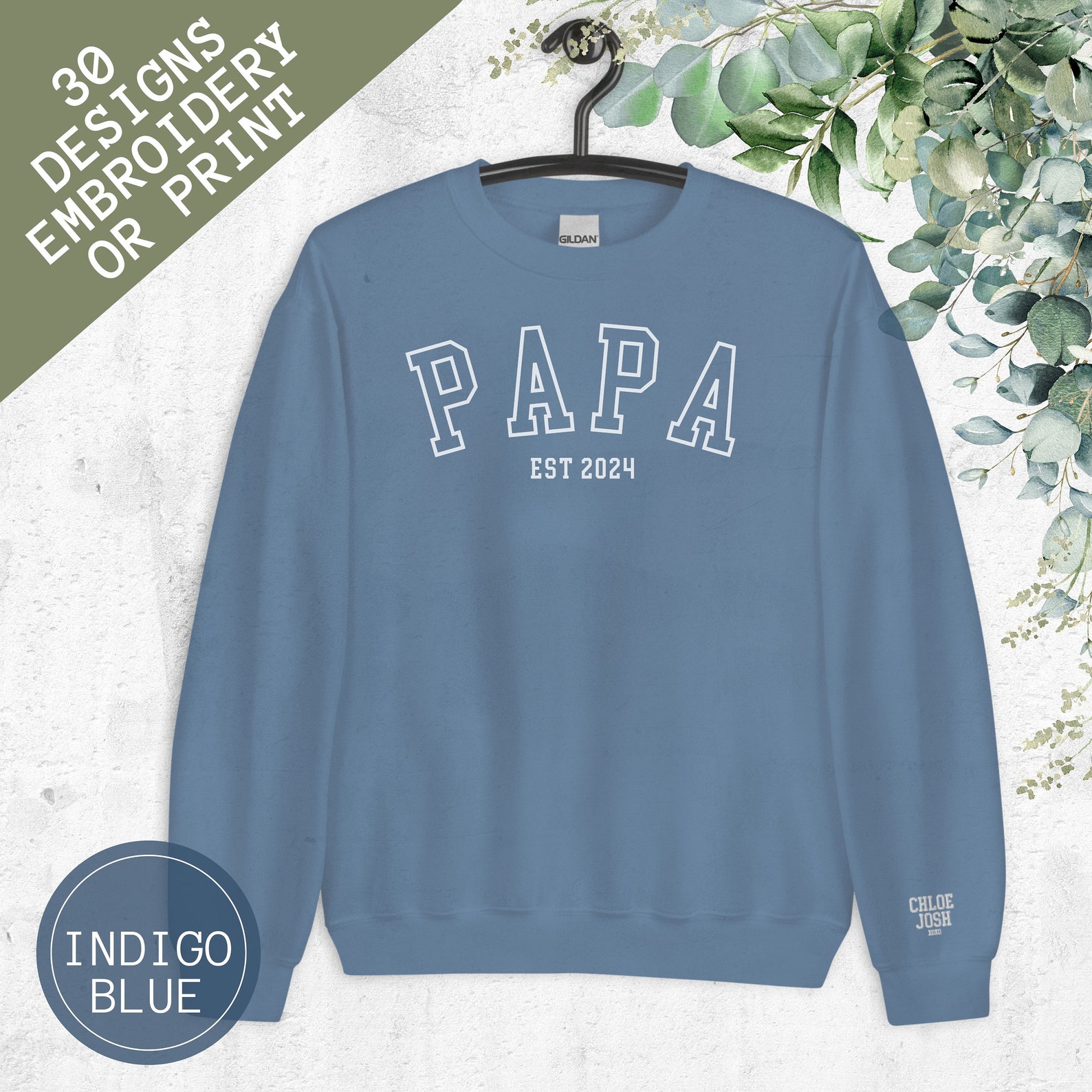 Custom French Dad Embroidered Sweatshirt, Personalized Dad Gift With ...
