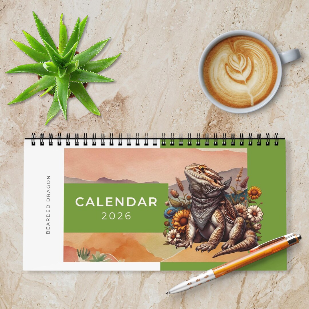 Bearded Dragon 2026 Calendar, Reptile Lover Desk Calendar, Pet Lizard ...